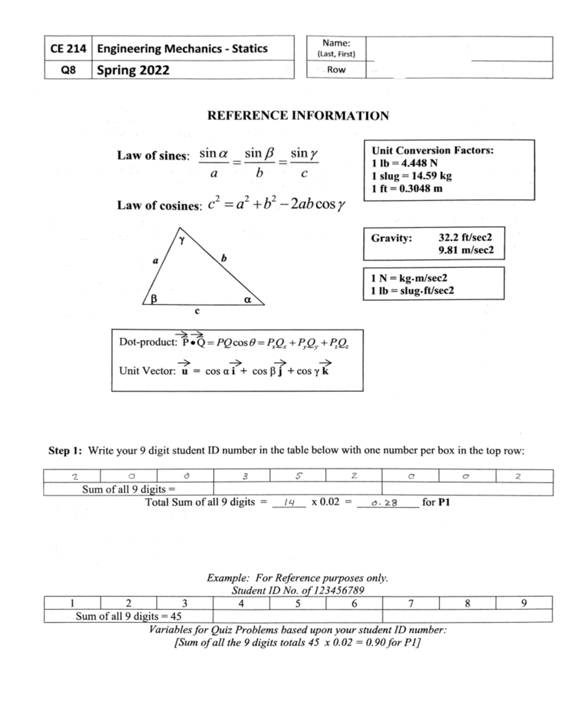 CE 214 Quiz 8: Key Concepts and Practice Questions - Studocu