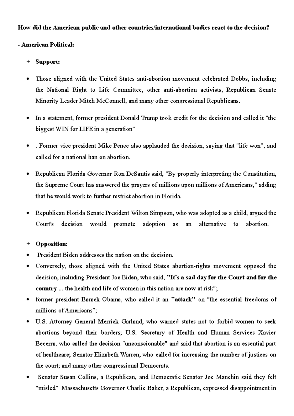 Public Reactions to Dobbs v. Jackson WHO: Impacts Post-Roe v. Wade ...