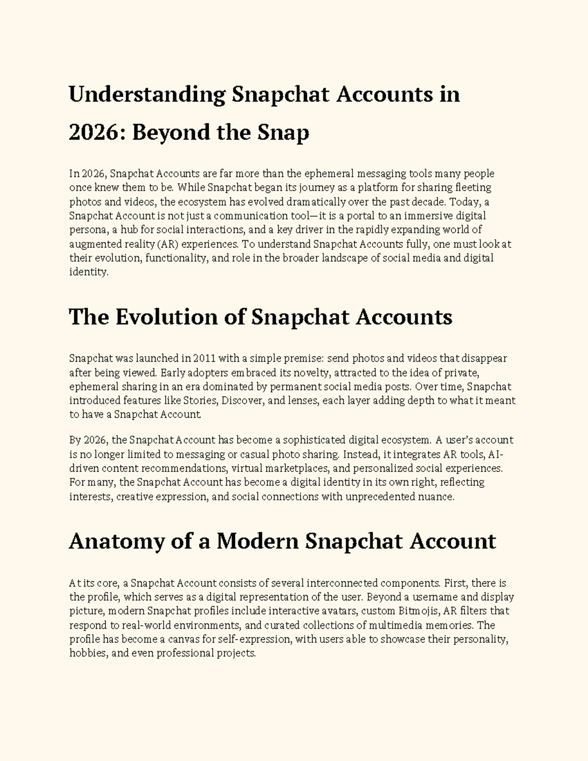 Understanding Snapchat Accounts in 2026: A Digital Evolution - Studocu
