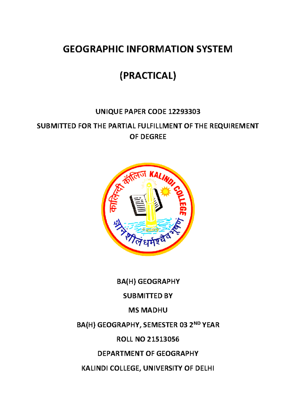 GIS FILE 215130456 - Practical File on Geographic Information System ...