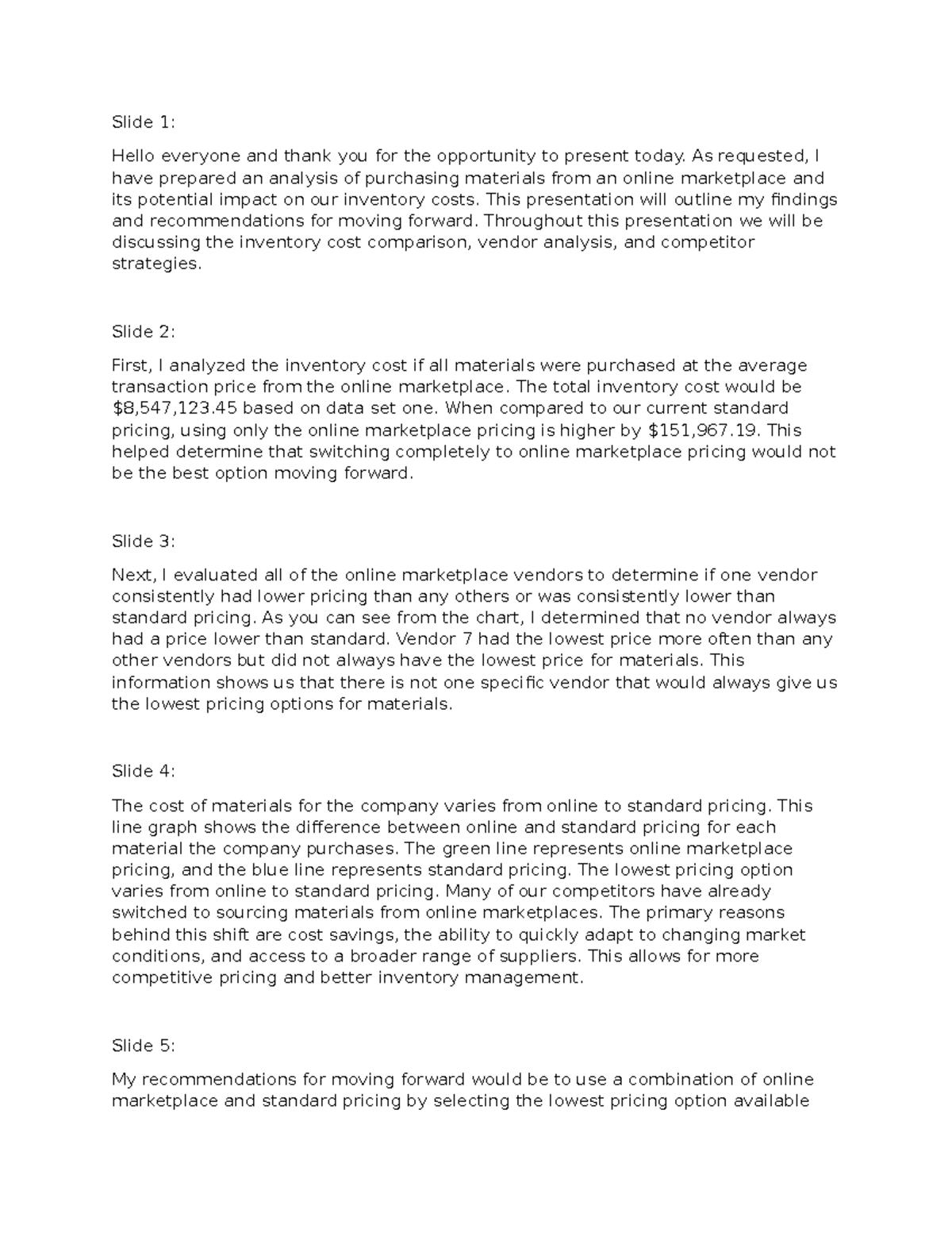 Inventory Cost Analysis Presentation Notes: A Combined Pricing Strategy ...