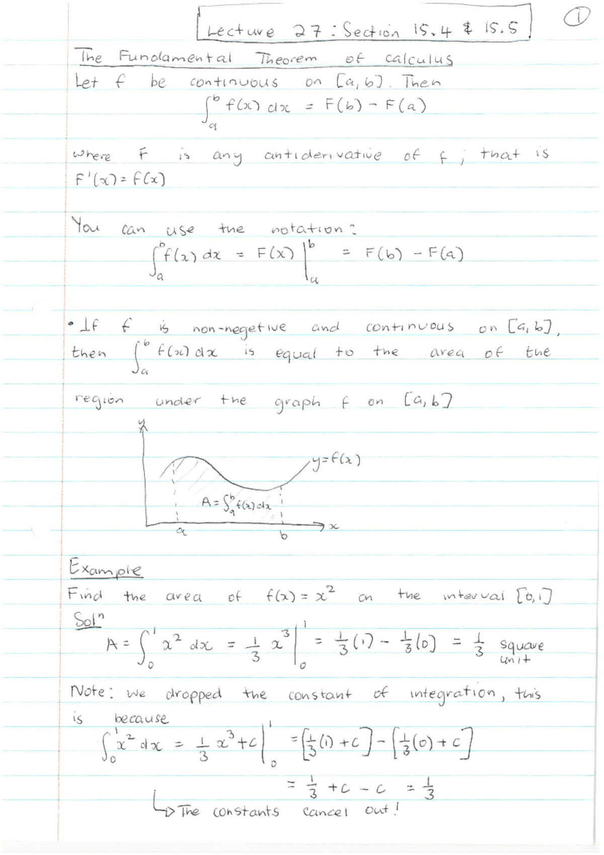 Lecture 27 - Fundamental Theorem of Calculus II (CD) - Studocu