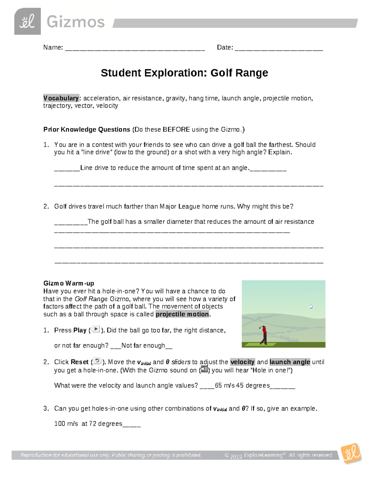 Lab 4: Projectile Motion - Exploring Golf Range Dynamics and Factors ...