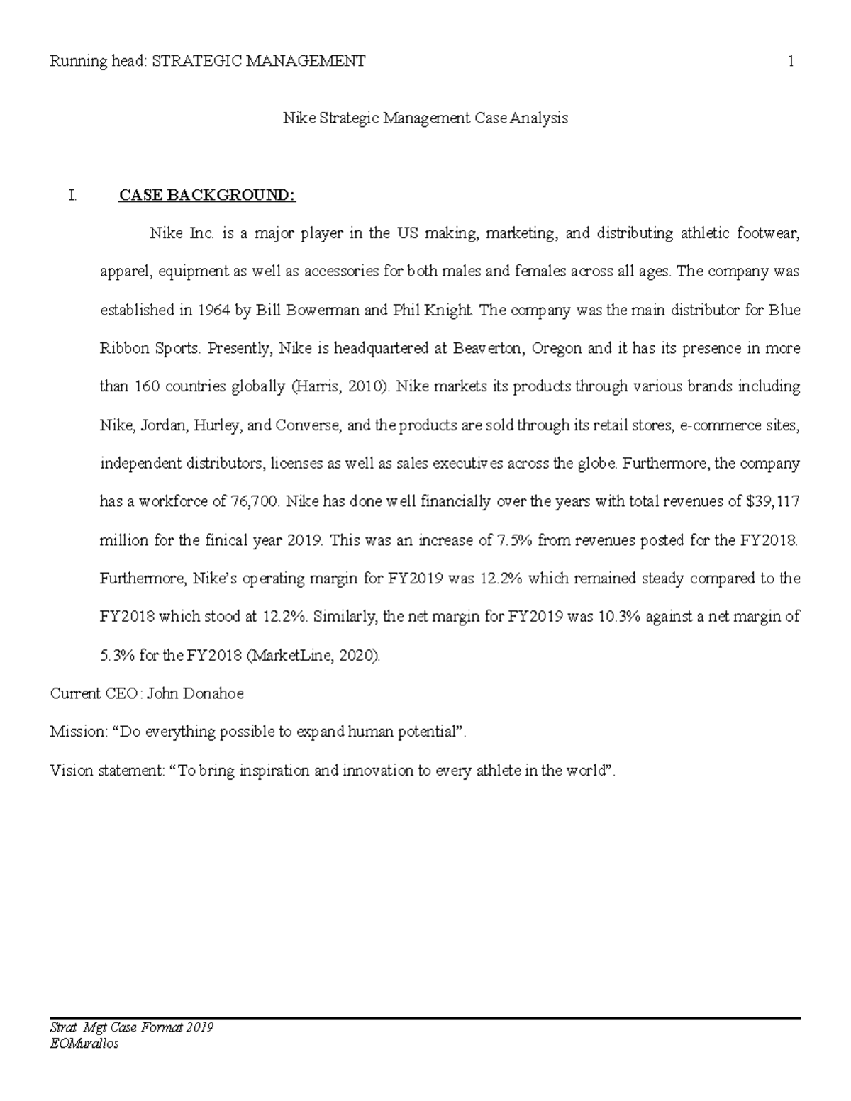 Nike Strategic Management Case Study Analysis (SMT301) - Studocu