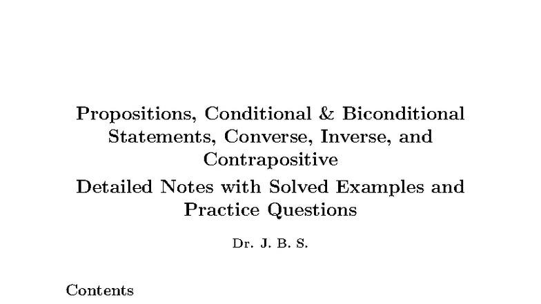 21MAB302T Discrete Math: Propositions & Logical Statements Notes - Studocu