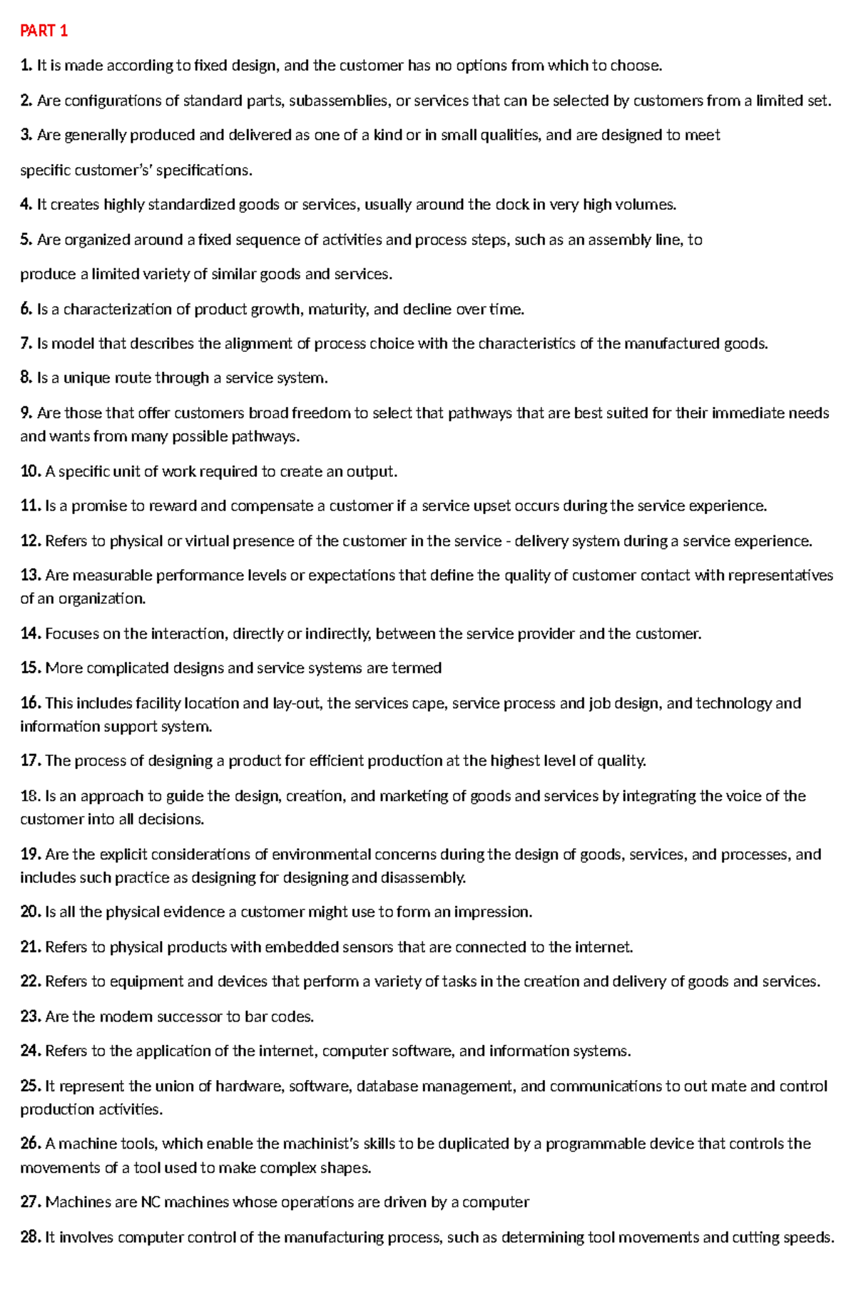OM 101: Comprehensive Review for Operations Management Exam - Studocu
