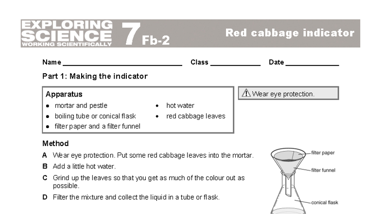 L2-Indicators: Red Cabbage Indicator Practical Worksheet - Studocu