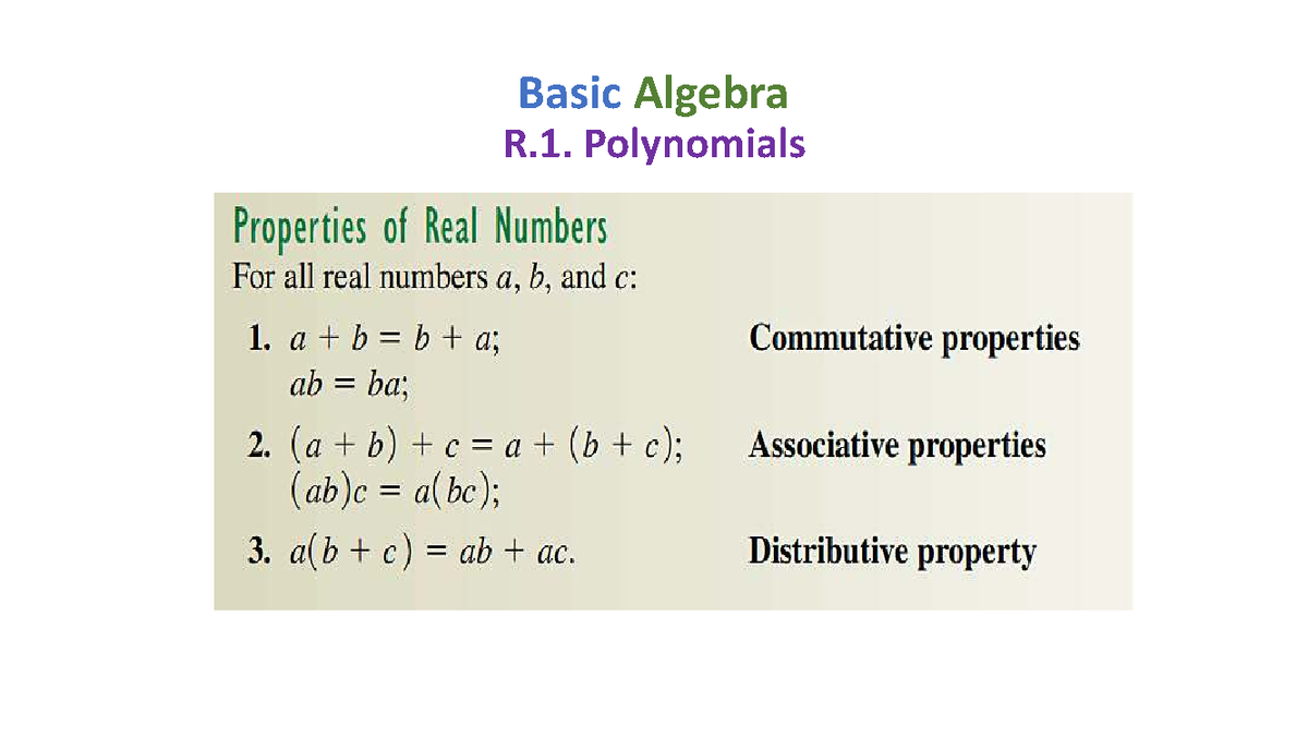 Basic Algebra: Polynomials, Equations, and Inequalities Study Guide ...