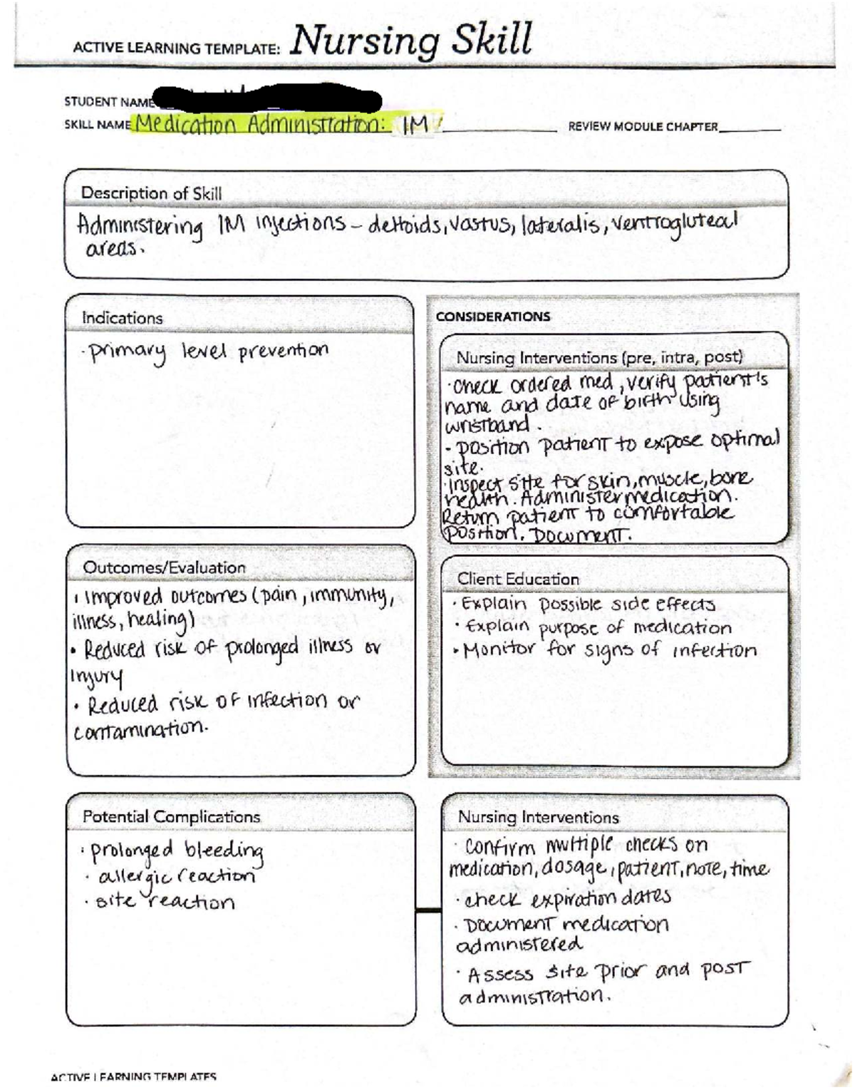 ACTIVE LEARNING TEMPLATE: Nursing Skills - Medication Administration ...