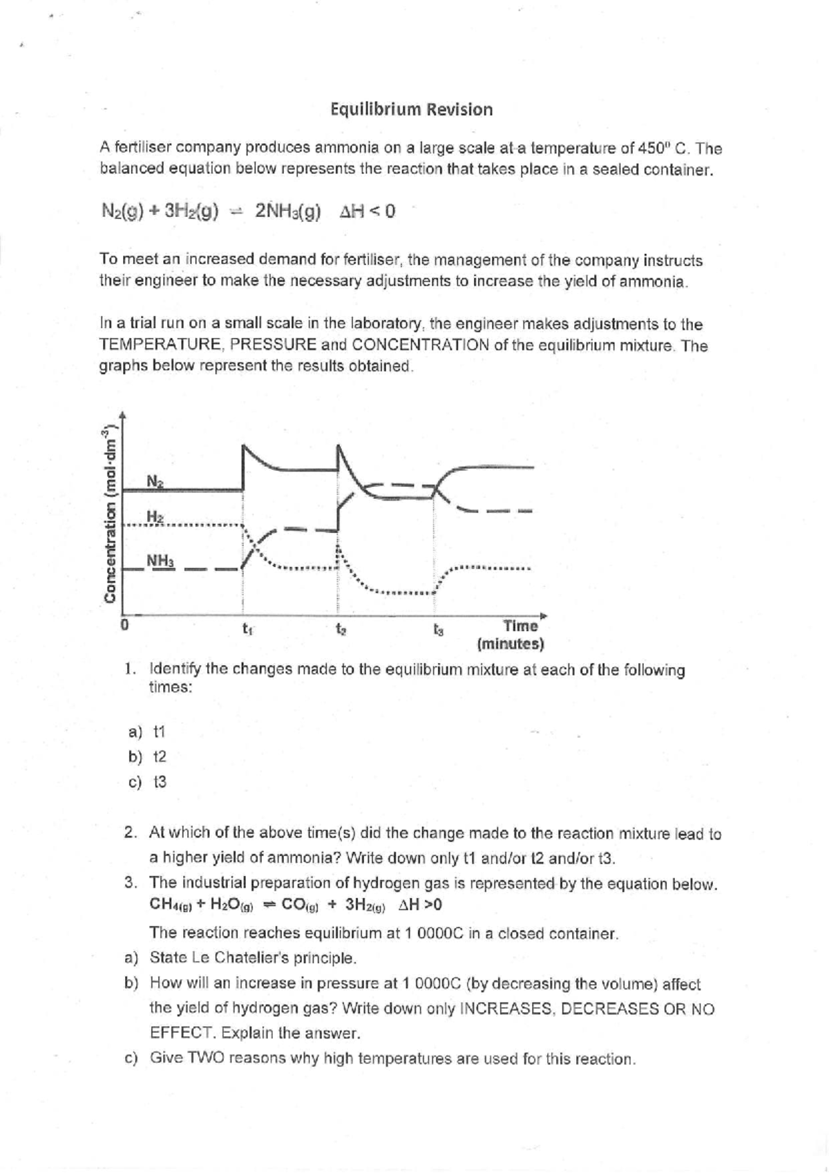 Equilibrium Revision Notes - CHEM 101 - Studocu