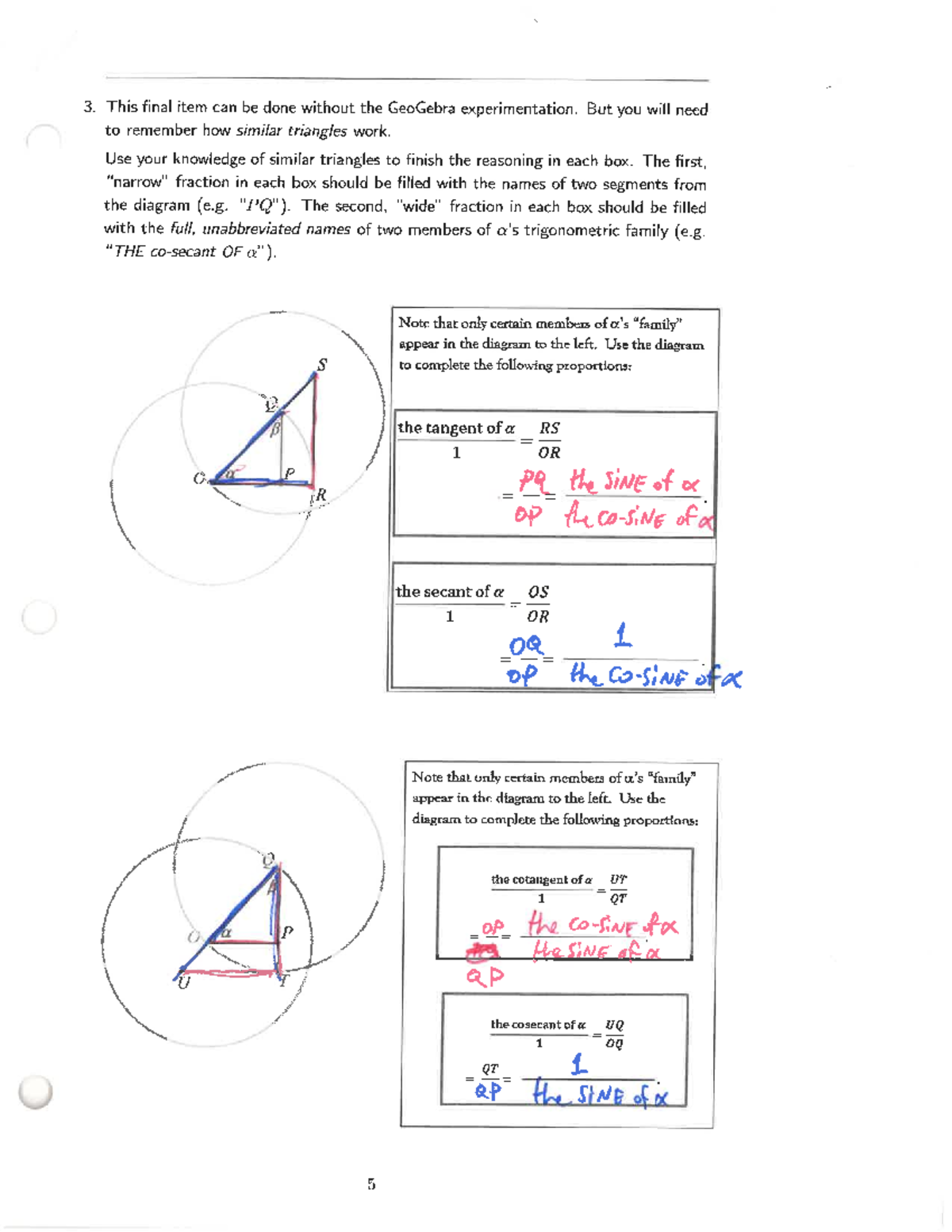 Final Exam: Similar Triangles and Trigonometric Proportions Analysis ...