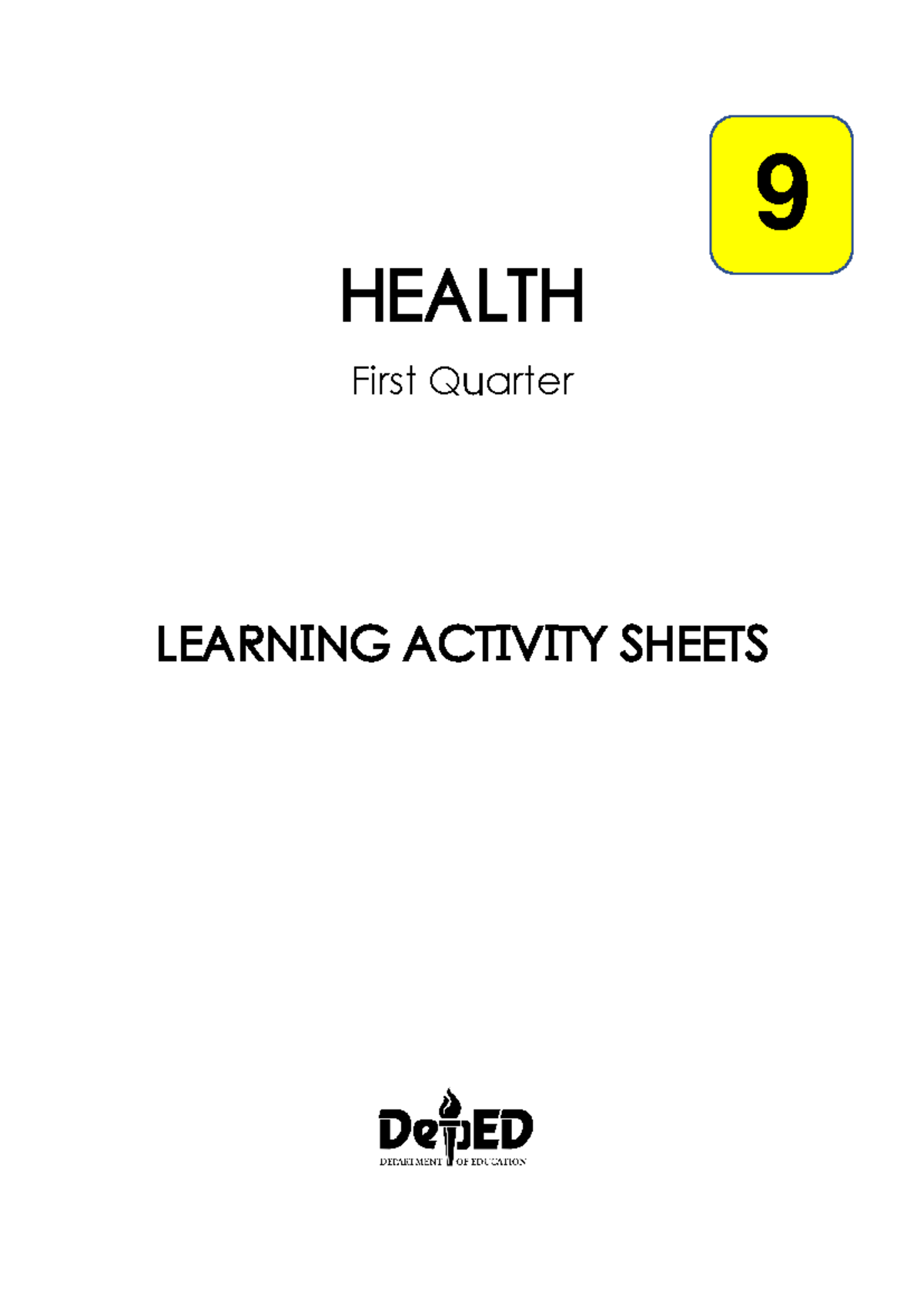 Grade 9 Health: Community and Environmental Learning Activity Sheets ...