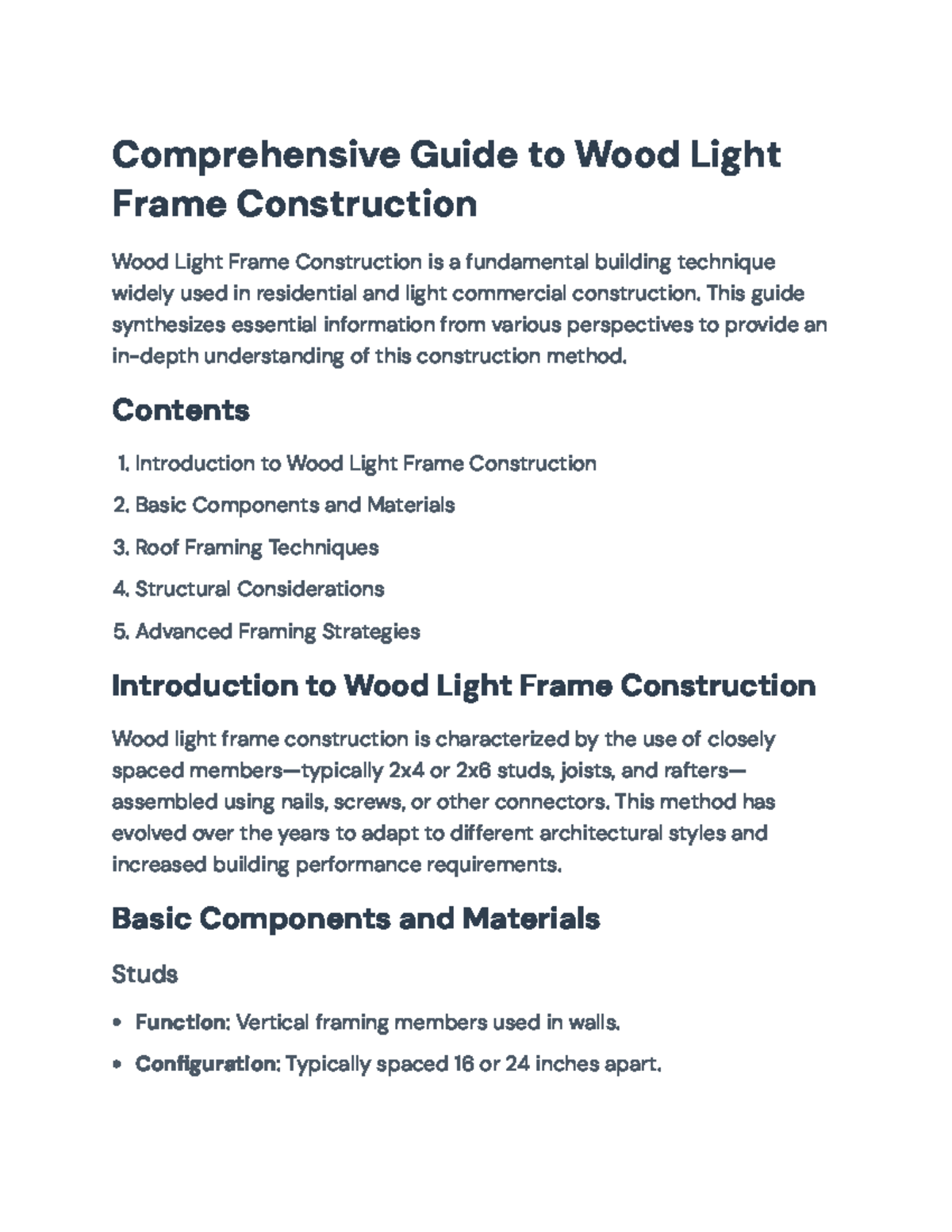 Comprehensive Guide to Wood Light Frame Construction Techniques ...