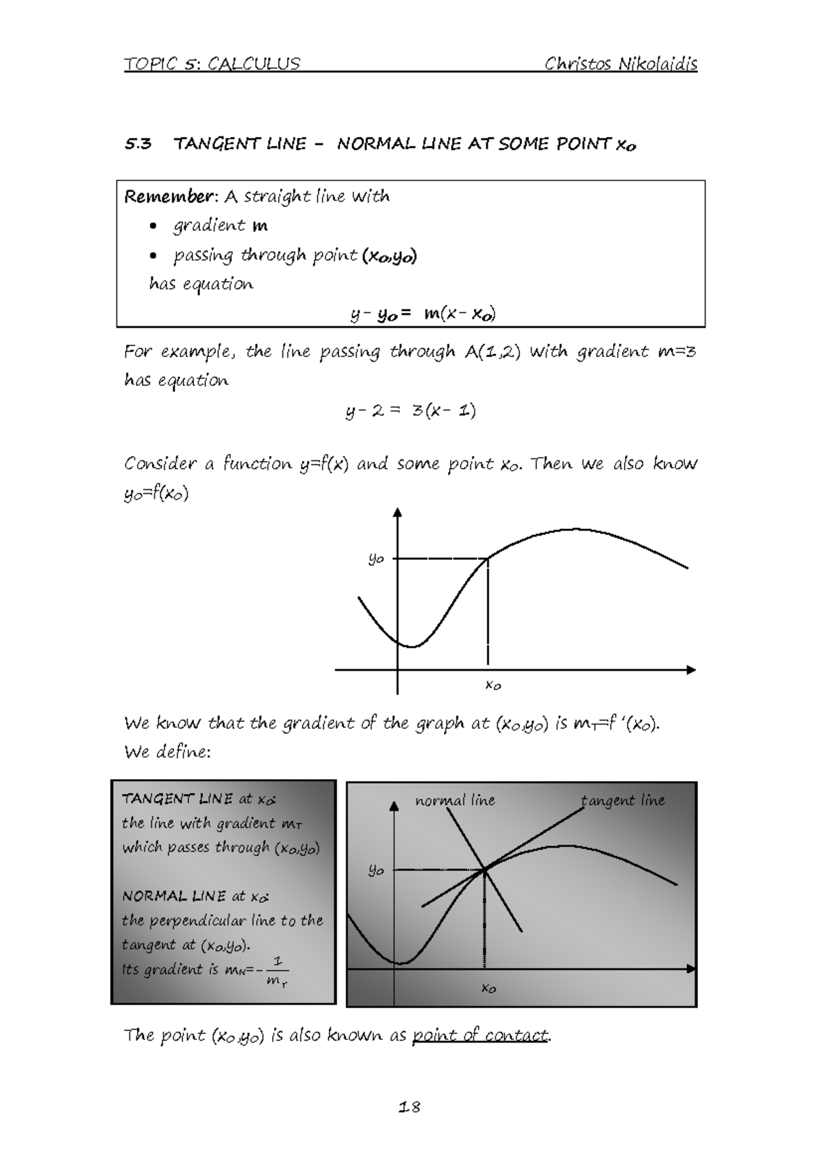 Calculus 5.3: Tangent and Normal Lines - Theory Notes - Studocu