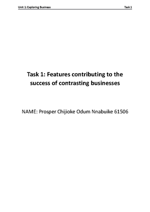 Edexcel Calculation Practice Book Answers - 1 Market Size and Market ...