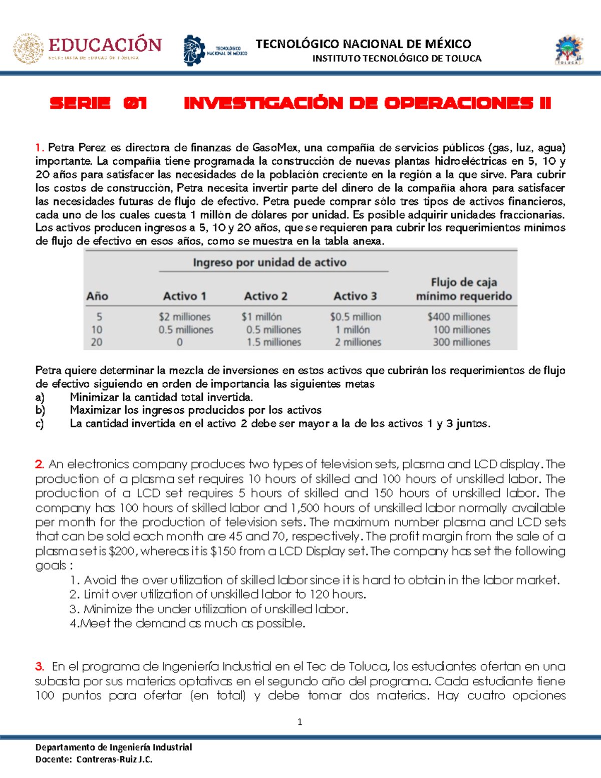 Serie 1 C - APUNTES - TECNOL”GICO NACIONAL DE M.. INSTITUTO TECNOL”GICO ...