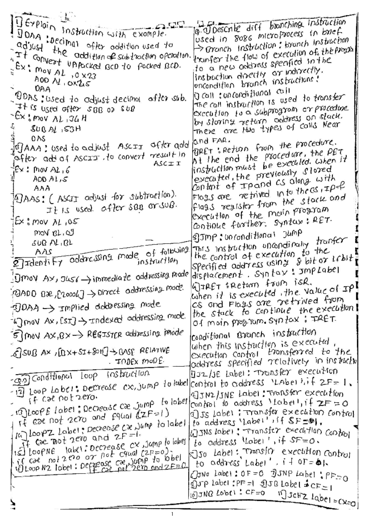 8086 Microprocessor Branching Instructions: DAA, DAS, and JMP Explained ...