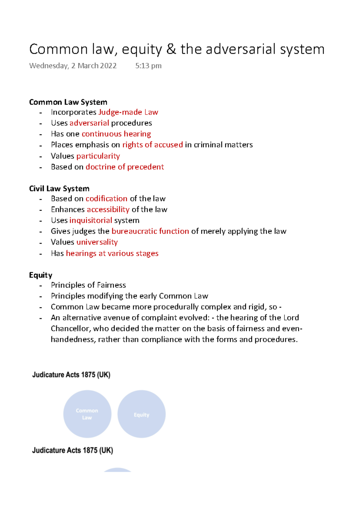 Common law, equity & the adversarial system - Common Law System ...