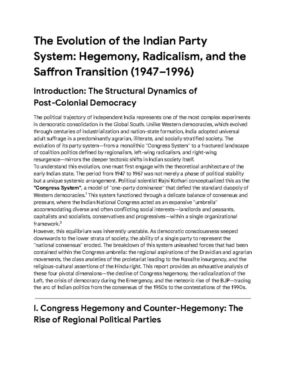 Indian Political History (POL 101): Evolution of Party Systems and ...