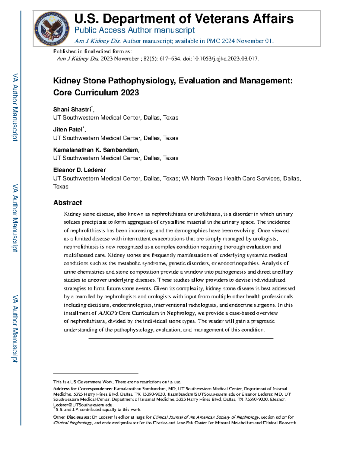 Kidney Stone Disease: Pathophysiology, Evaluation & Management (Core ...