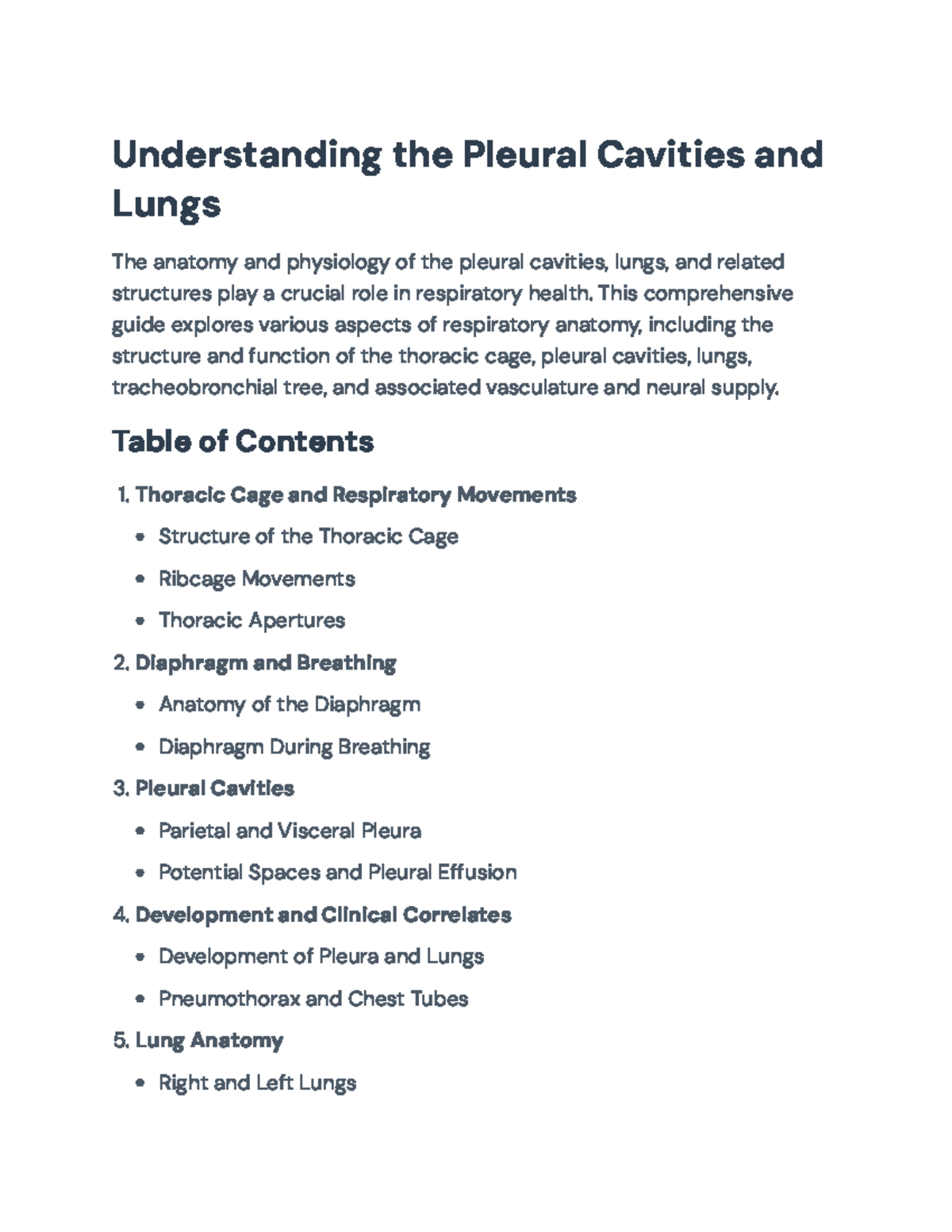 Understanding the Anatomy and Function of the Pleural Cavities and ...
