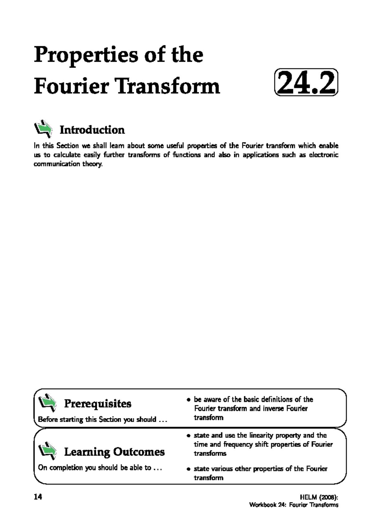 Fourier Transform Lecture 2: Key Properties and Applications - Studocu