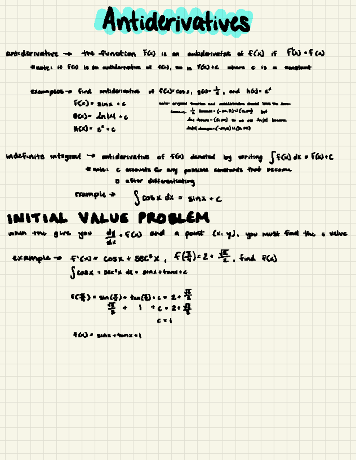4.10 Antiderivatives - Lecture Notes by Tony Guo - Studocu