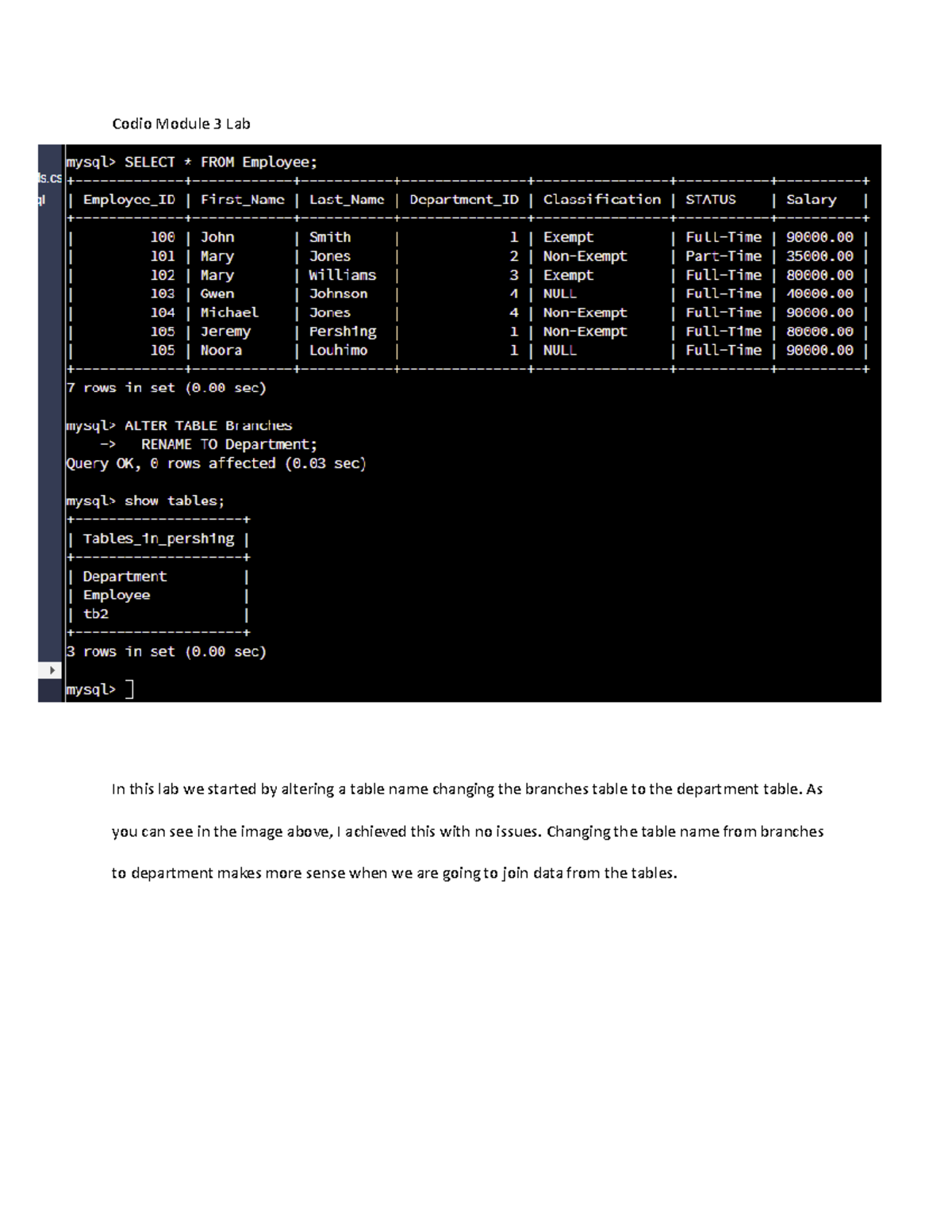 Module 3 Codio Lab: Table Management and Data Joining Techniques - Studocu