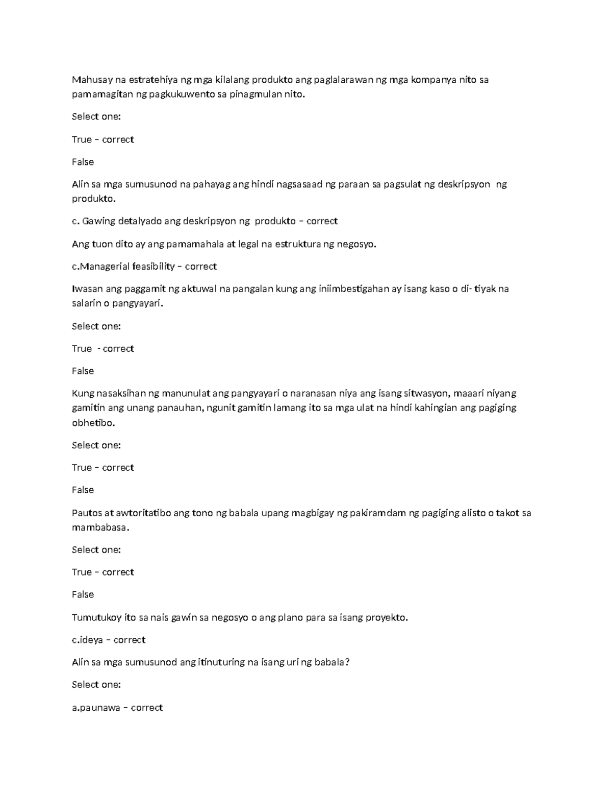 BAED-FILI2121 B Pagsulat ng Deskripsyon ng Produkto at Estratehiya ...