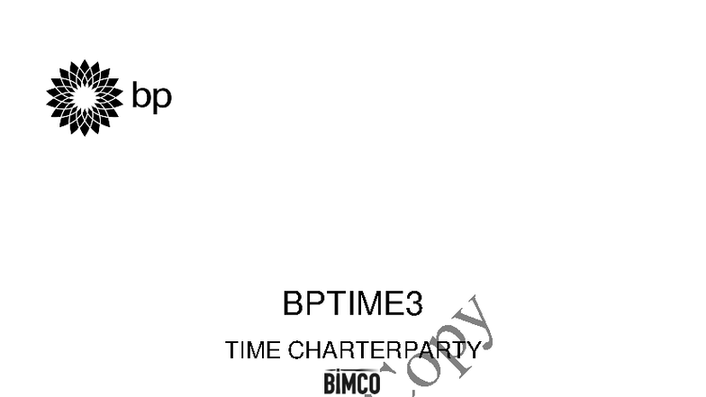 BPTIME3 Charter Party Agreement - Sample Document - Studocu