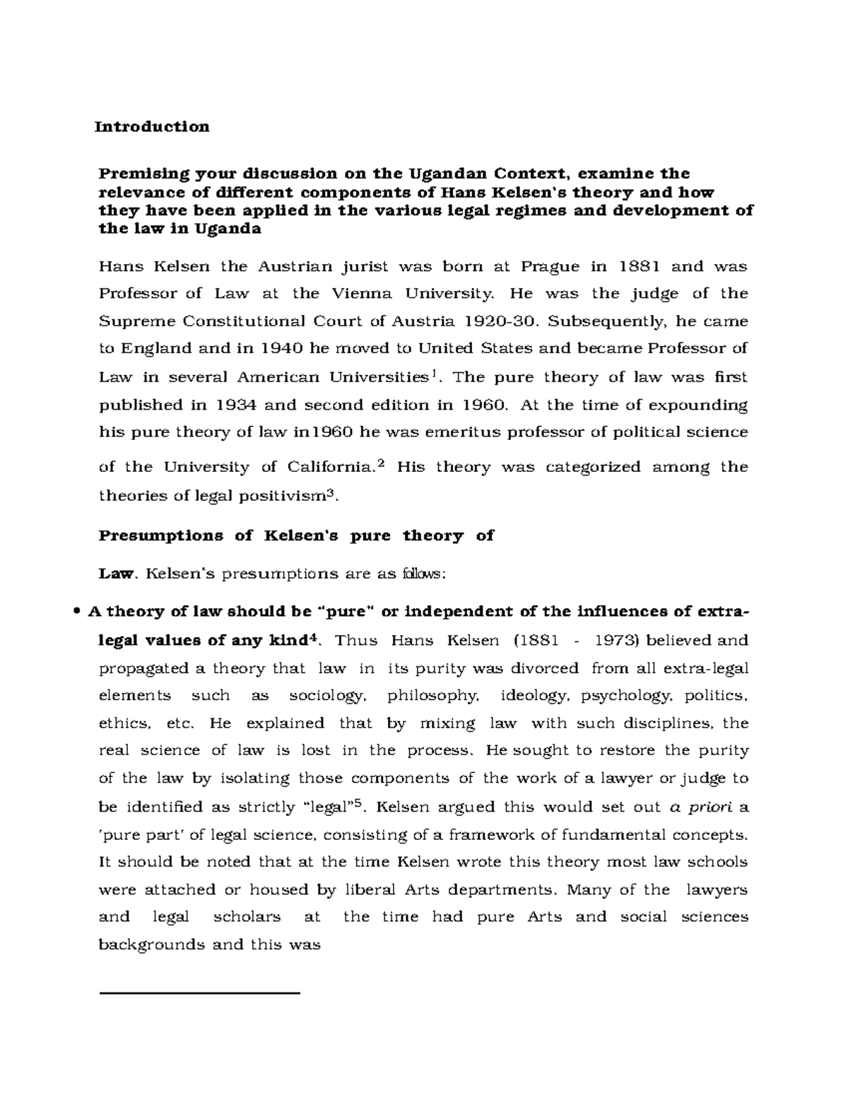 Kelsen's Legal Theory: Relevance to Uganda's Constitutional Changes ...