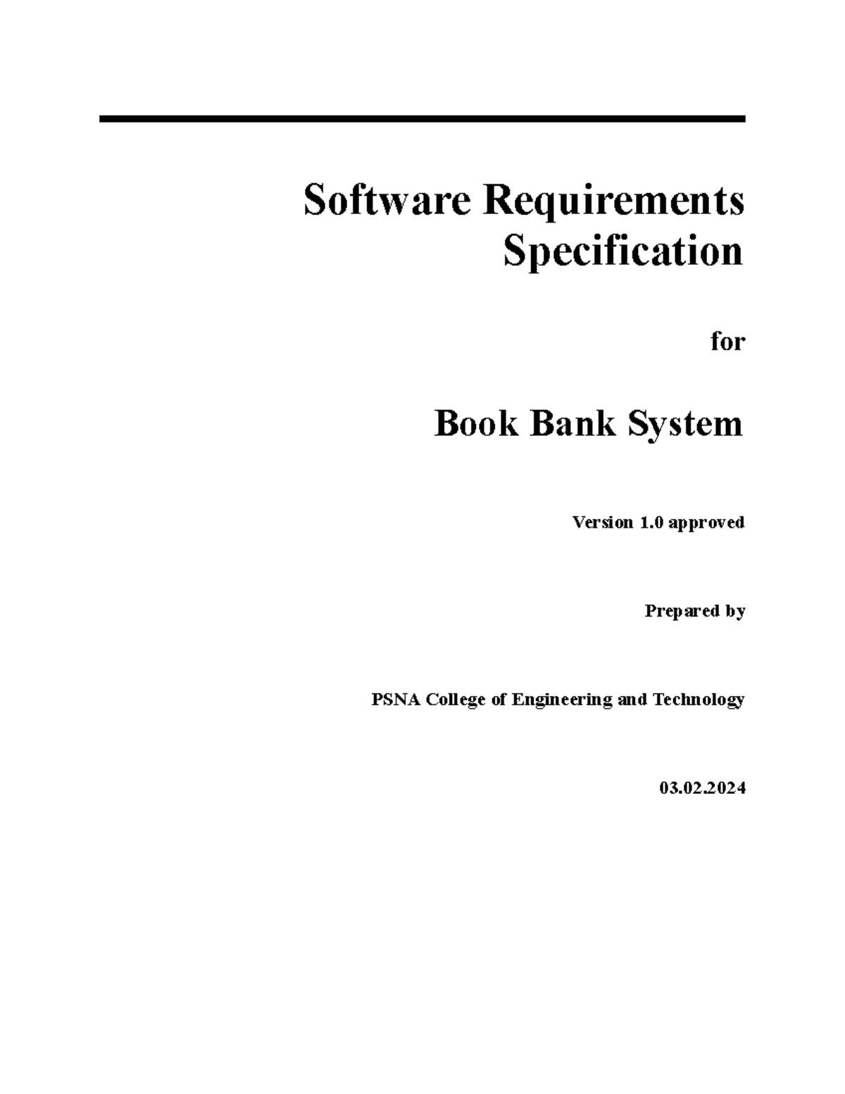 Software Requirements Specification for Book Bank System (SRS) - Studocu