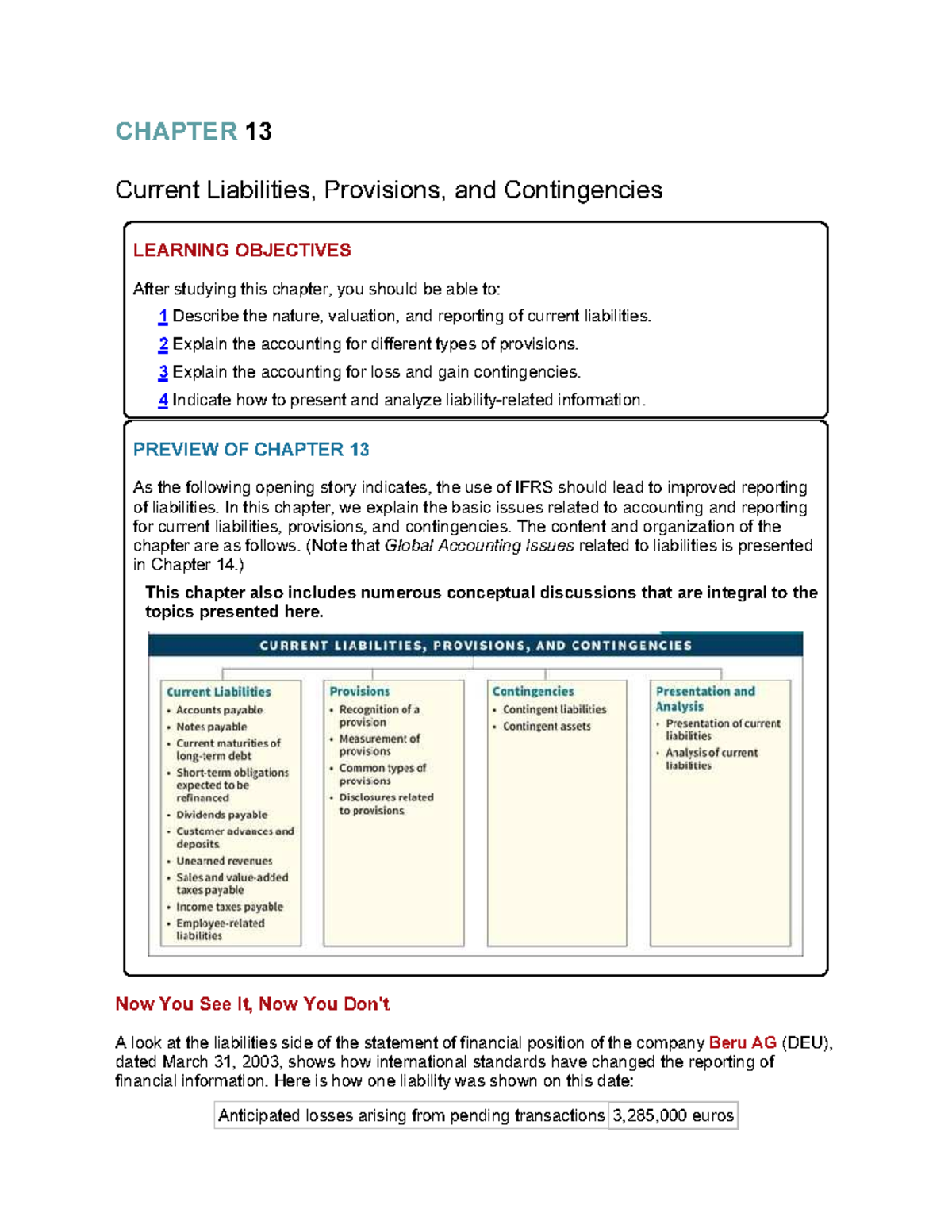 Intermediate Accounting BAB 13-14: Current Liabilities and Provisions ...