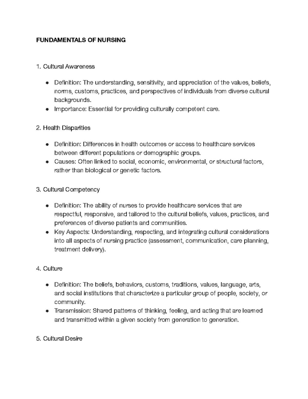 Funda - hope it helps - FUNDAMENTALS OF NURSING Cultural Awareness ...