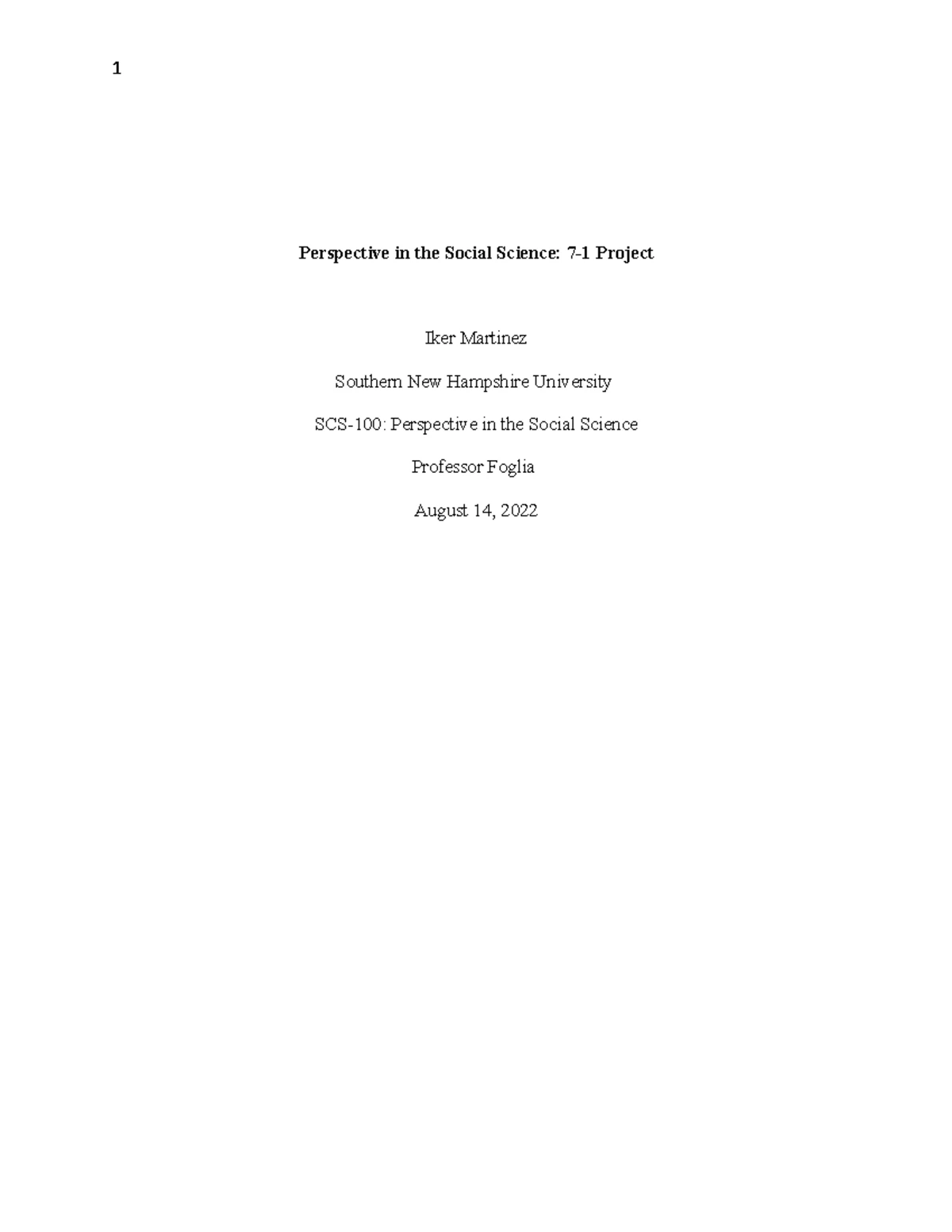 SCS-100 Module 7 -1 Project - Running head: [SHORTENED TITLE UP TO 50 ...