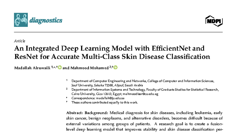 Integrated Deep Learning Model for Skin Disease Classification ...