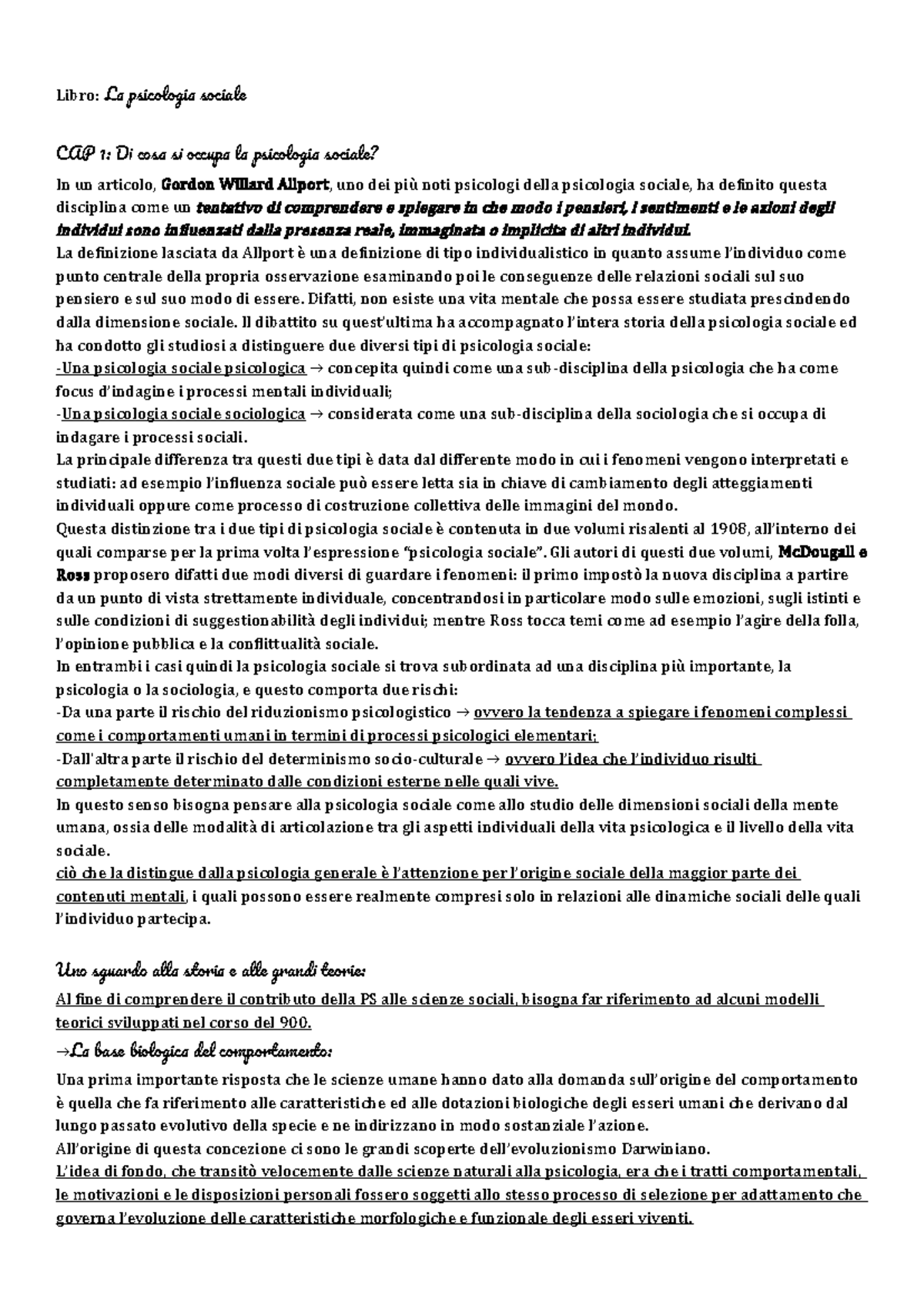 La psicologia sociale: Introduzione e Teorie Fondamentali - Studocu