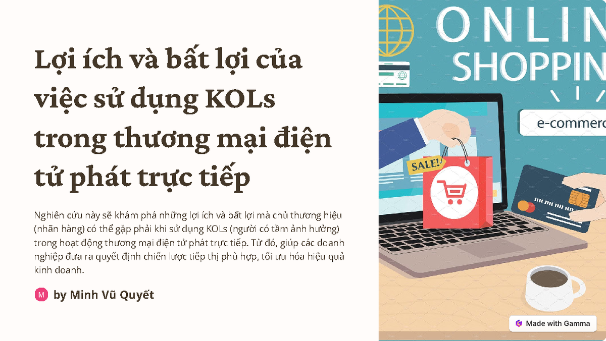 Loi ich va bat loi cua viec su dung KOLs trong thuong mai djien tu phat ...