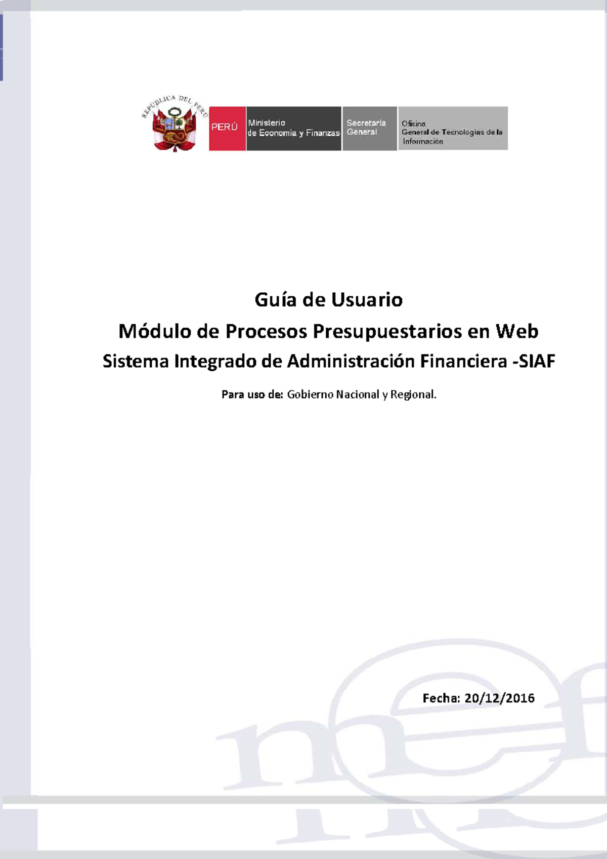 Guía de Usuario MPP WEB GN GR: Procesos Presupuestarios 2023 - Studocu