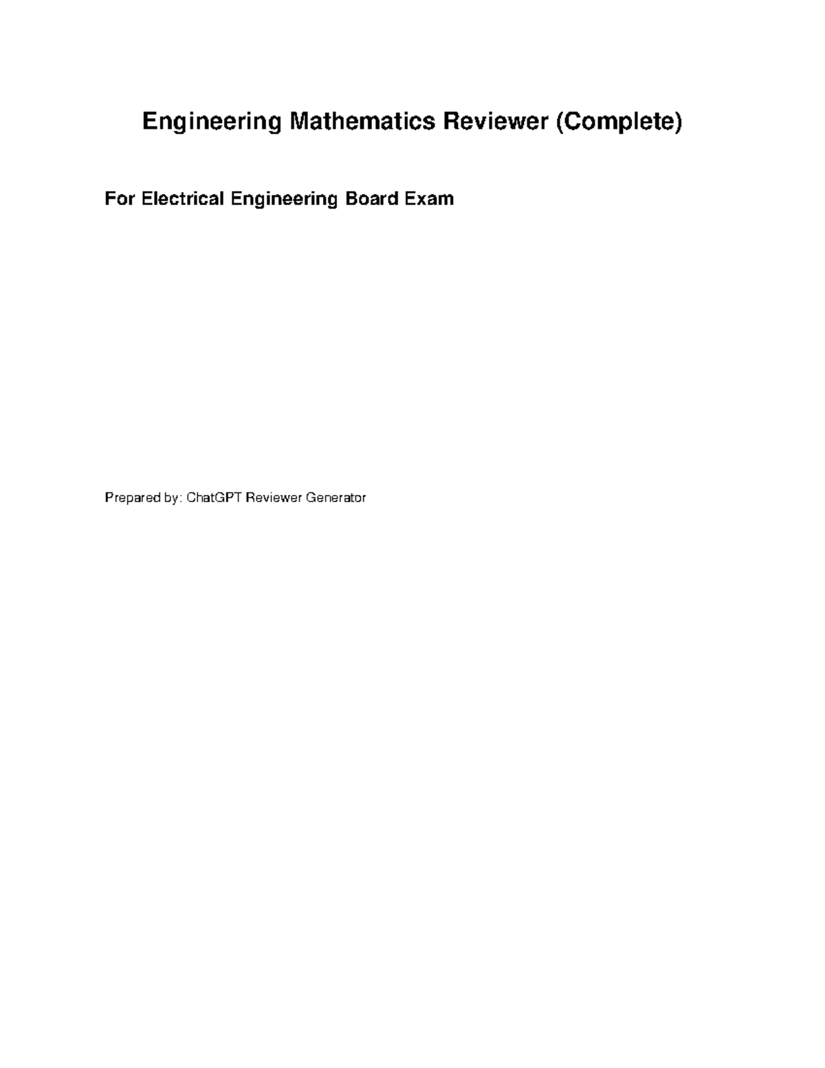Engineering Math Reviewer (Complete) for EE Board Exam - Studocu