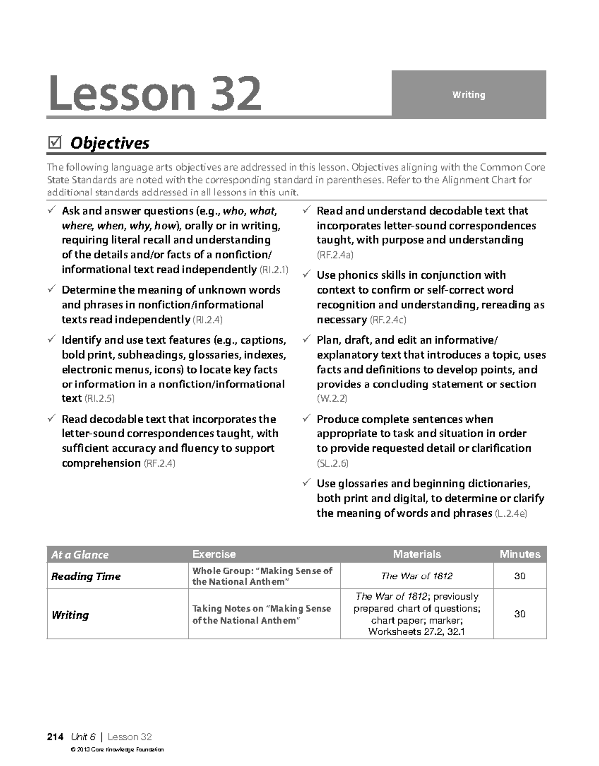 ELA 2 Skills Unit 6 Teacher Guide: Lesson 32 Objectives - Studocu