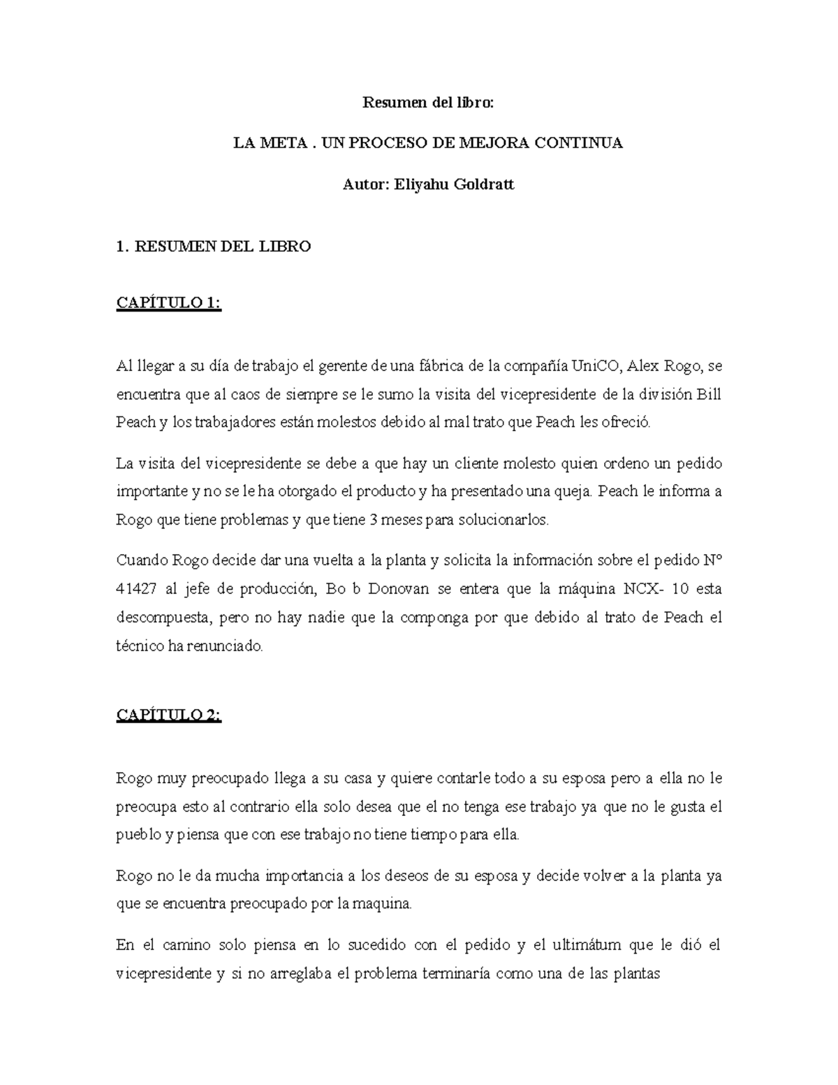 Resumen de "La Meta" de Eliyahu M. Goldratt: Análisis y Aprendizajes ...