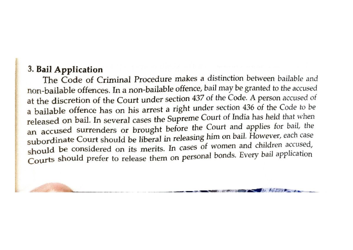 Bail Application Process and Key Considerations - Studocu