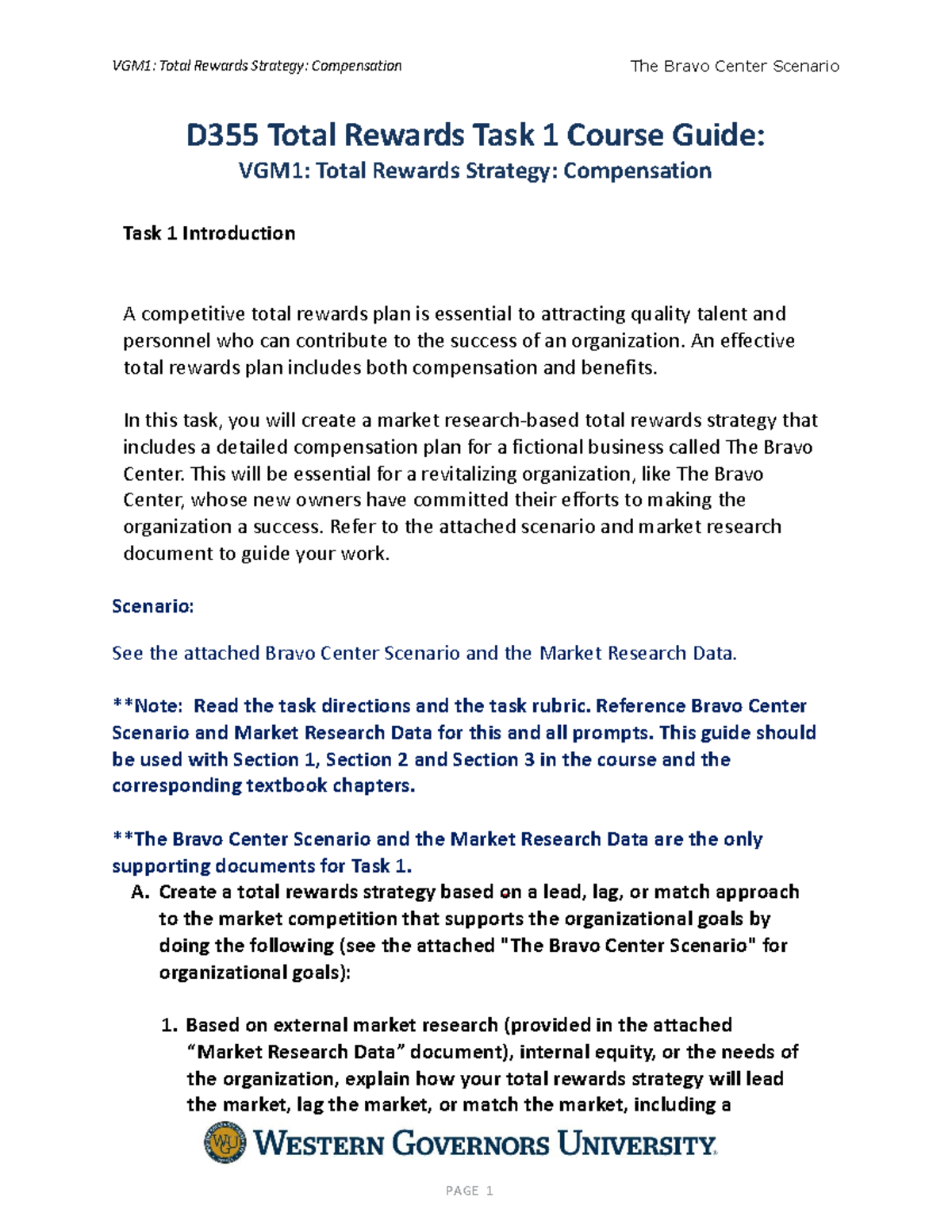 D355 Total Rewards Task 1 Course Guide: Market Research Strategy - Studocu