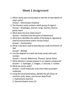 Week 1 Assignment - Week 1 Assignment Which study uses microscopes to ...