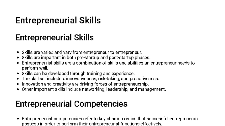 Entrepreneurial Skills and Leadership: Key Competencies for Success ...