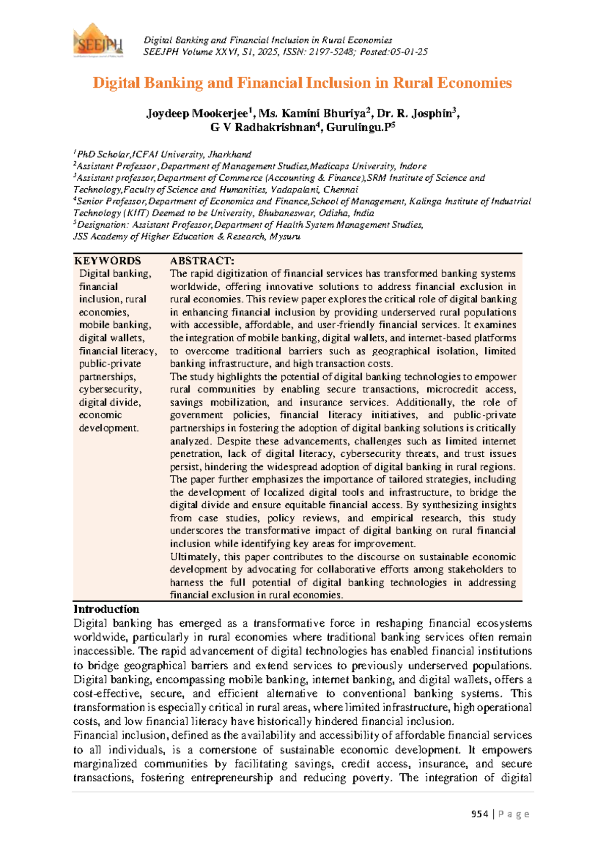 Digital Banking & Financial Inclusion in Rural Economies: A Review ...