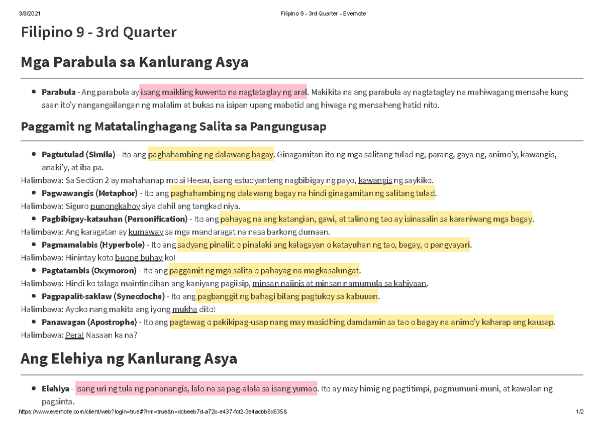 Filipino 9 - 3rd Quarter - Evernote - 3/8/2021 Filipino 9 - 3rd Quarter ...