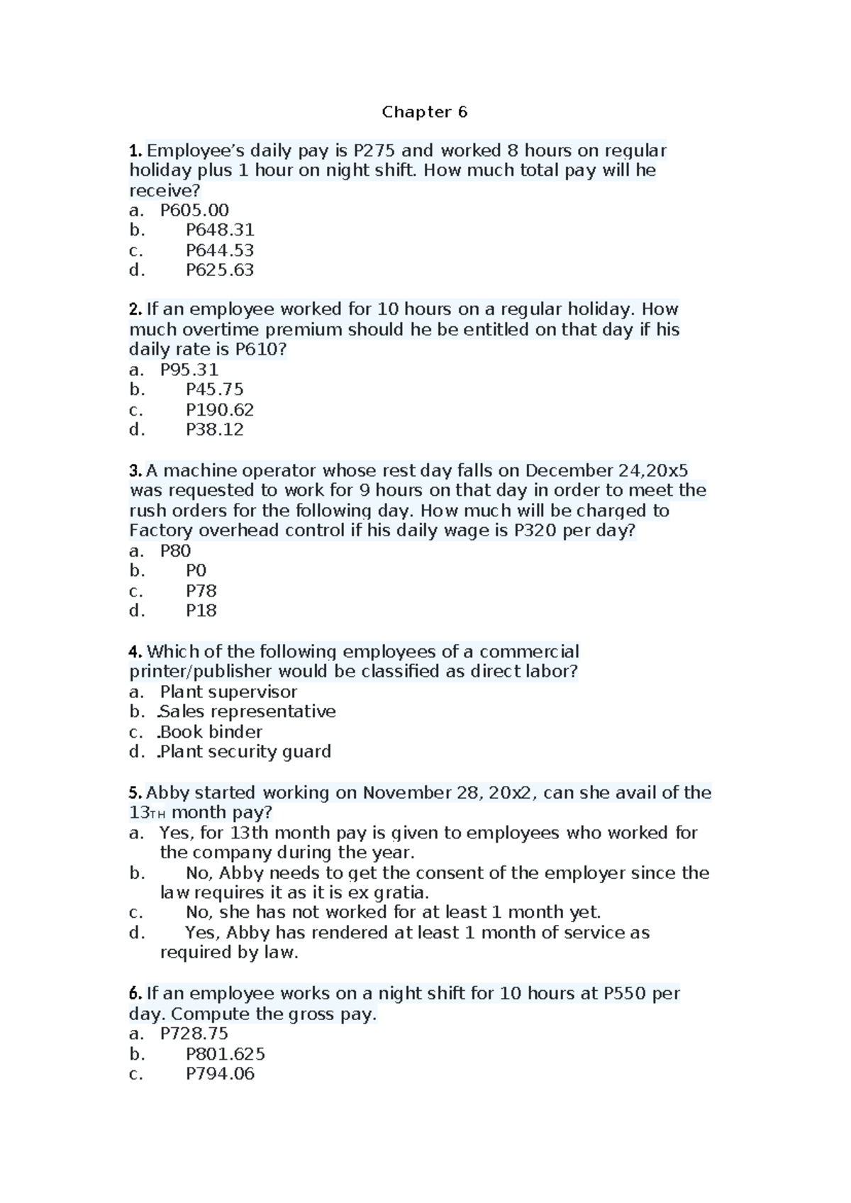 Chapter 6 - Payroll Accounting: Calculations and Scenarios - Studocu