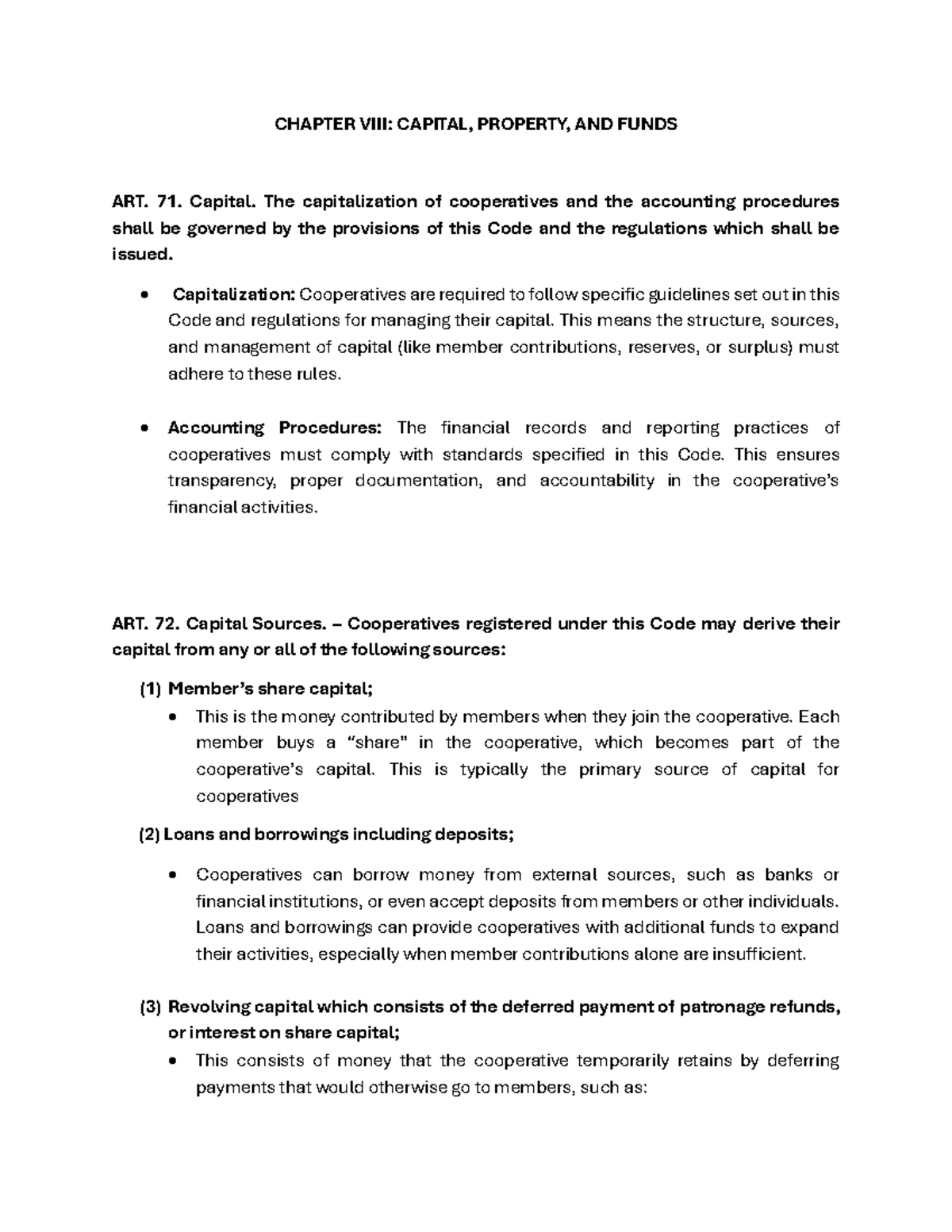 LAW- Chapter 8: Overview of Capital, Property, and Funds in ...
